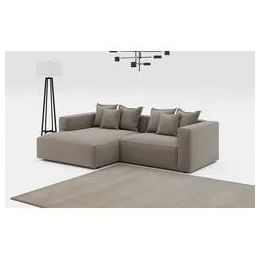 Ecksofa Inosign "L-Form" Sofas Gr. B/H: 284cm x 72cm, Struktur fein, Recamiere links, grau