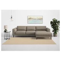 Ecksofa Trendmanufaktur "Lumber Jack, elegantes Designsofa, L-Form" Sofas Gr. B/H/T: 280cm x 85cm x 167cm, Struktur, Recamiere rechts, ohne Bettfunktion-ohne Bettkasten, braun (schlamm) wahlweise mit Bettfunktion u. Bettkasten