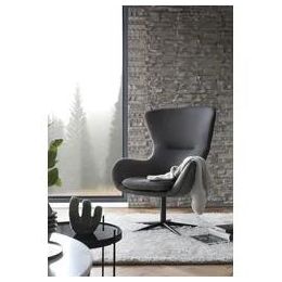 Drehsessel Salesfever Sessel Gr. Stoff, Drehfunktion, B/H/T: 78cm x 99cm x 82cm, grau (dunkelgrau, schwarz) Relaxsessel in moderner Optik