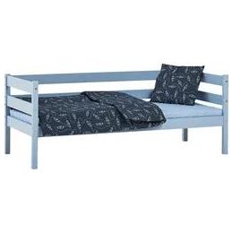 Einzelbett Hoppekids "ECO Comfort Kinderbett, Kiefer Massivholz, Jugendbett inkl. Rollrost" Betten Gr. Ohne Absturzsicherung, Liegefläche B/L: 70cm x 160cm Betthöhe: 65cm, kein Härtegrad, ohne Matratze, blau (traum blau) 70x160 cm, wahlweise in verschieden Farben Matratze Absturzsicherung