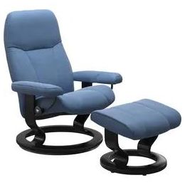 Relaxsessel stressless "Consul" Sessel Gr. Material Bezug, Material Gestell, Ausführung, Maße, blau (lazuli blau) mit Classic Base, Größe M, Gestell Schwarz