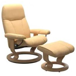 Relaxsessel stressless "Consul" Sessel Gr. Material Bezug, Material Gestell, Ausführung / Funktion, Maße, gelb mit Classic Base, Größe L, Gestell Eiche