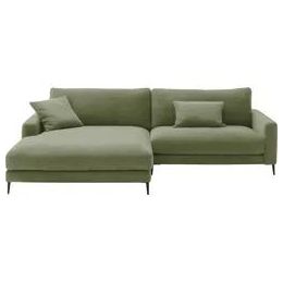 Ecksofa Inosign "Downtown Gemütliches Loungemöbel zum Relaxen L-Form" Sofas Gr. B/H/T: 272cm x 84cm x 170cm, Flachgewebe, Recamiere links, grün (oliv) weicher Sitzkomfort, BTH: 27217084 cm