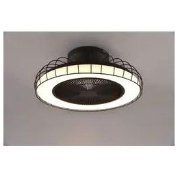 LED Deckenleuchte Trio LEUCHTEN "Sandfjord Deckenventilator" Lampen Gr. Ø 52,0 cm Höhe: 21,0 cm, schwarz Deckenlampe, Ventilator 3 Stufen,WiZ Smart Home,Lichtfarbe einstellbar