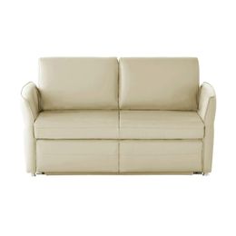 Höffner Schlafsofa mit Sitz- und Rückenbezug aus Echtleder Nancy ¦ creme ¦ Ma