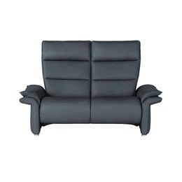 Hukla Ledersofa Corvina ¦ blau ¦ Maße (cm): B: 154 H: 109 T: 90