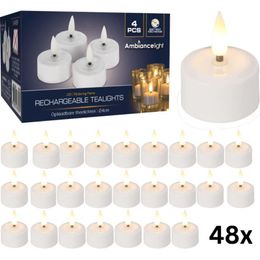 Ambiance - Teelichter led Box 48 Stück Wiederaufladbar - Ø4cm - Ladegerät nicht im Lieferumfang enthalten