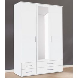 Kleiderschrank Rauch "Rasa" Schränke Gr. B/H/T: 127 cm x 188 cm x 52 cm, mit Spiegel, 3 St., weiß (weiß uni) wahlweise mit oder ohne Spiegel