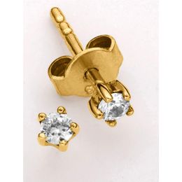 Paar Ohrstecker Lady Ohrringe Gr. 0,25 ct. Goldfarben 375, Metall-Gold-Diamanten, goldfarben (gelbgold 375) Damen