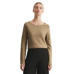 Marc O'Polo Rundhalspullover MARC O'POLO "aus Bio-Baumwolle" Gr. L, braun Damen Pullover