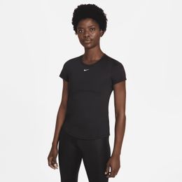 Nike Dri-FIT One Kurzarm-Oberteil in schmaler Passform für Damen - Schwarz