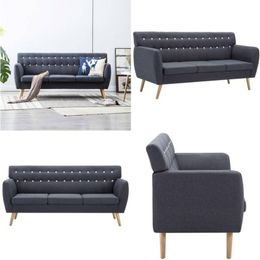 vidaXL 3-Sitzer-Sofa Stoff 172x70x82 cm Dunkelgrau - 3-Sitzer Sofa - 3-Sitzer Couch - Home & Living - Grau