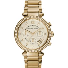 Chronograph Michael Kors "PARKER, MK5354" Armbanduhren goldfarben Damen Quarzuhr, Armbanduhr, Damenuhr, Stoppfunktion, Edelstahlarmband