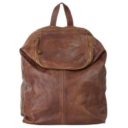 Cityrucksack Samantha Look Gr. B/H/T: 36 cm x 30 cm x 15 cm, braun (cognac) Rucksäcke echt Leder, Made in Italy