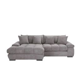 bobb Ecksofa mit trendigem Cordbezug Hella ¦ grau ¦ Maße (cm): B: 303