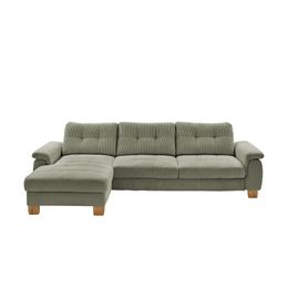 meinSofa Ecksofa aus Cord Suna ¦ grün ¦ Maße (cm): B: 316 H: 86 T: 1