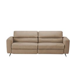 Hukla Ledersofa Carisma ¦ beige ¦ Maße (cm): B: 218 H: 82 T: 96