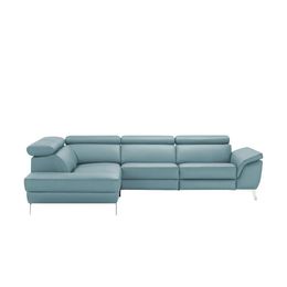 U.N.O uno Ecksofa Leder Dallas ¦ blau ¦ Maße (cm): B: 283 H: 74 T: 228