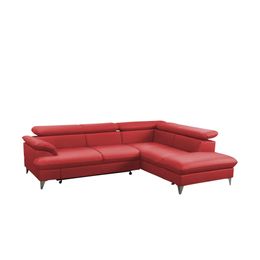 U.N.O uno Ecksofa aus Kunstleder David ¦ rot ¦ Maße (cm): B: 256 H: 74 T: 2