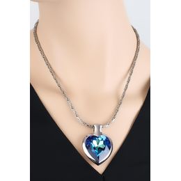 Kette mit Anhänger Collezione Alessandro "Titanic" Gr. one size, Metall, blau Damen Halsketten mit Platinlegierung