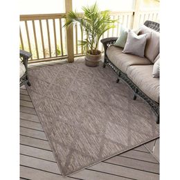 Teppich Carpet City "In-& Outdoorteppich Santorini 457, 3D-Effekt, Raute-Look" Teppiche Gr. B/L: 280 cm x 380 cm, 5 mm, 1 St., braun Wetterfest & UV-beständig für Terrasse, Balkon, Küche, Flur