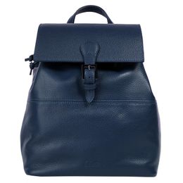 Cityrucksack CLUTY Gr. B/H/T: 26 cm x 31 cm x 14 cm, blau Rucksäcke echt Leder, Made in Italy