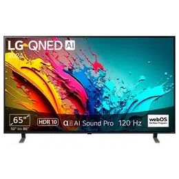 LG QNED-Fernseher, E (A-G), Fernseher, schwarz, 65