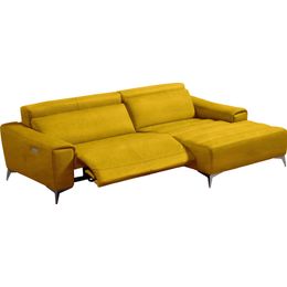 Ecksofa Egoitaliano "Suzette, Designsofa mit hohem Sitzkomfort", gelb, B:266cm H:95cm T:163cm, Luxus-Micofaser Lederoptik (100% Polyester) ist ein neues technisches Gewebe mit einem visuellen und taktilen Aspekt, der dem Nubuk sehr nahe kommt, mit innovativen Eigenschaften. Seine au&szlig;erordentliche Weichheit kommt von einem exklusiven Produktionsprozess, der Unreinheiten und Unregelm&auml;&szlig;igkeiten besei