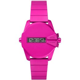 Digitaluhr Diesel "BABY CHIEF" Armbanduhren rosa (neonpink) Damen Quarzuhr, Armbanduhr für und Herren, digital