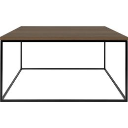 Couchtisch TemaHome "Gleam" Tische Gr. B/H/T: 75 cm x 40 cm x 75 cm, Farbe Tischbeine, braun (walnuß, schwarz) wahlweise aus Marmor oder Holz, Breite 75 cm