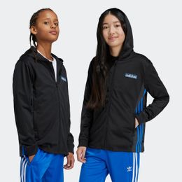 Kapuzensweatshirt adidas originals "ADIBREAK FZ HD" Gr. 140, schwarz (black) Kinder Sweatshirts