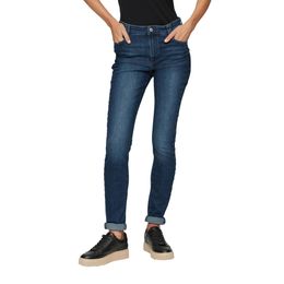 Skinny-fit-Jeans s.Oliver "IZABELL" Gr. 36, Länge 32, blau (mid blue) Damen Jeans skinny mit starker Waschung