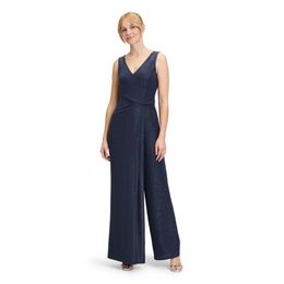 Overall Vera Mont "Vera Mont Jumpsuit im Glitzer-Look" Gr. 36, Normalgrößen, blau (dark blue, grey) Damen Overalls Nahtführung