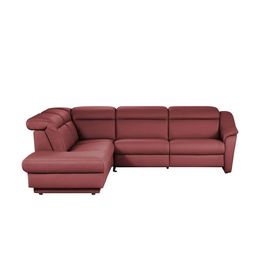 himolla Ecksofa Leder 9707 ¦ rot ¦ Maße (cm): B: 275 H: 84 T: 245