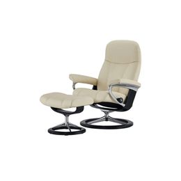 stressless Relaxsessel mit Hocker Leder Consul M ¦ creme ¦ Maße (cm):