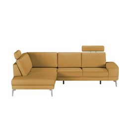 meinSofa Ecksofa aus Leder Dana ¦ gelb ¦ Maße (cm): B: 269 H: 86 T: 2