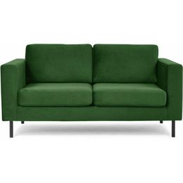 Tozzi Modernes Sofa, Velour-Bezug, Metallbeine, Grün - Konsimo