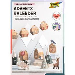 Folia Adventskalender Bergdorf mehrfarbig