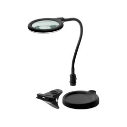 goobay LED Stand-/Klemm-Lupenleuchte, 6W, 480lm, 1,75x Vergr&ouml;&szlig;erung, schwarz