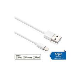 deleyCON USB-Daten/Ladekabel MK-MK397 f&uuml;r Apple, 1 m, wei&szlig;