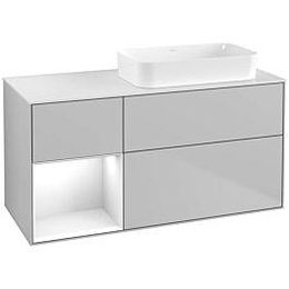 Villeroy & Boch Villeroy und Boch Finion Waschtischunterschrank G681GFGJ 120x60,3x50,1cm, Regal links Glossy white lacquer, Light grey matt