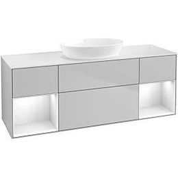 Villeroy & Boch Villeroy und Boch Finion Waschtischunterschrank GD01GFGJ 120cm, Abdeckplatte white matt, Emotion, Regale Glossy white lacquer, Light grey matt