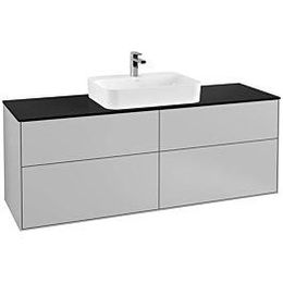 Villeroy & Boch Villeroy und Boch Finion Waschtischunterschrank F44200GJ 160x60,3cm, Abdeckplatte black matt, Light grey matt