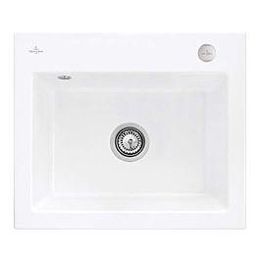 Villeroy & Boch Villeroy und Boch Subway Flächenbündige Spüle 33092FRW mit Ablaufgarnitur und Excenterbetätigung, Stone White