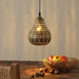 Trio Orientalische Pendellampe Jasmin in Altmessing