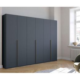 Drehtürenschrank Rauch "Skat Glamour" Schränke Gr. B/H/T: 301 cm x 223 cm x 63 cm, 6 St., grau (graphit) goldene Griffstange und umfangreiche Innenausstattung