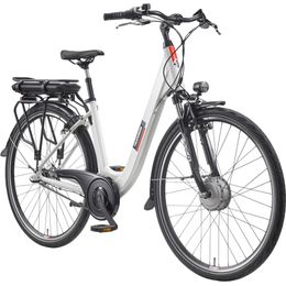 E-Bike Telefunken "Multitalent RC835" E-Bikes Gr. 47, 28 Zoll (71,12 cm), weiß Pedelec, Elektrofahrrad für Herren u. Damen, tiefer Einstieg, Cityrad