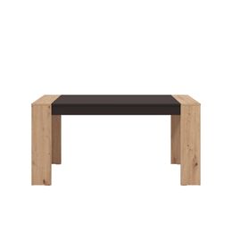 Esstisch Home Affaire "Carrara 154 cm, modern und stilvolles Design, Esszimmertisch" Tische Gr. B/H/T: 154cm x 74,5cm x 90cm, 154cm Schwarz/Artisan Eiche, schwarz (schwarz + artisan eiche schwarz) Küchentisch, Tischplatte in Schwarz, Füßen ArtisanGrau Eiche