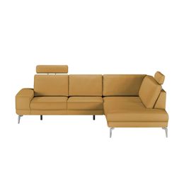 meinSofa Ecksofa aus Leder Dana ¦ gelb ¦ Maße (cm): B: 269 H: 86 T: 2