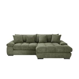 bobb Ecksofa mit trendigem Cordbezug Hella ¦ grün ¦ Maße (cm): B: 303